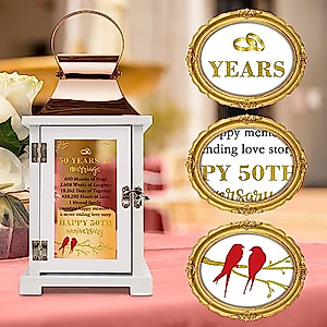 HN HAIINAA 50th Wedding Anniversary Lantern 50th Anniversary Wedding Gifts for Couple Parents Husband Wife Grandparents, Happy 50th Anniversary Decoration