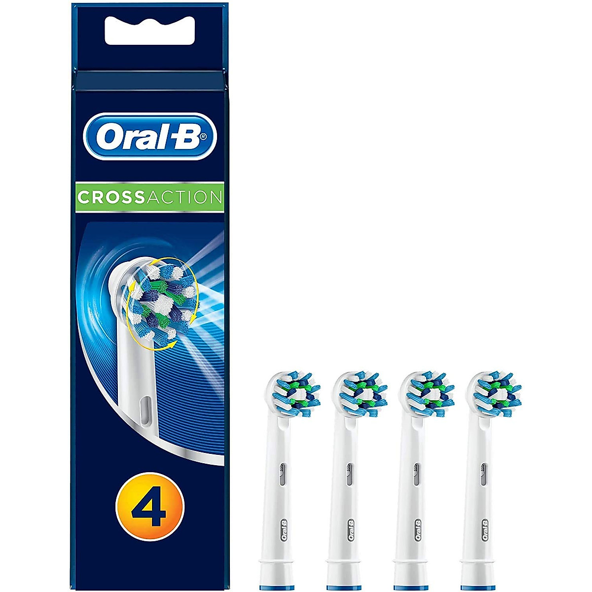 Braun Oral-B Crossaction 3-in-1 Toothbrush Heads by Oral-B | Packing may be vary (8 Count)