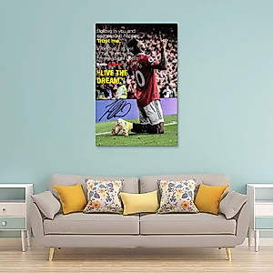 Sports Soccer Star Marcus Rashford Motivational Signed Poster Classic Inspirational Modern Home Living Room HD Picture Printing Decoration Gift. Unframe-style, 12x18inch(30x45cm)