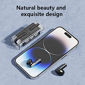 TECIGO Waterproof Wireless Headphones,5.3 Bluetooth Wireless Earplugs with Touch Control,Running Stereo e-Sports Game Headset with 10m Connection,Small Fuselage/Noise Reduction/Charging Box (Black)