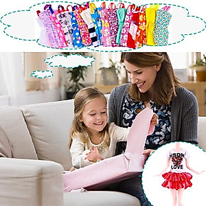 96 PCS Doll Clothes and Accessories for Barbie 11.5 inch Doll 16 Slip Dresses 20 Pair of Shoes 10 Handbags 30 Jewelry Accessories Fashion Outfits Necklace Mirror Earring Crown Hanger in Random