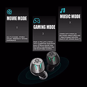Gravastar Sirius Wireless Earbuds Bluetooth Knowles Balanced Armatures and 7.2 mm Dynamic Drivers Music Reproducing Vividly Deep Bass 3D Stereo, Headphones for iPhone/Android(Space Gray)