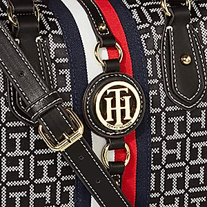 Tommy Hilfiger Jaden Satchel Crossbody Bag, Black/White