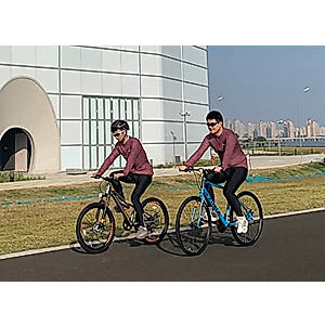 MEGHNA Hybrid Bike 3 x 7 Speed Driven Flat Bar 700C Dual Disc Brake 21 Speed Road Bike for Unisex Adult Women Men Senior Junior (Blue)