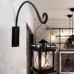 Qiang Ni Heavy-Duty Plant Hanger Outdoor: Hanging Plant Hook for Outside Basket - 16-Inch Wall Mount Plant Bracket for Bird Feeder