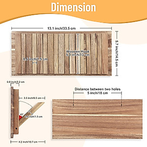 KYIAANY Wall Coat Rack for Farmhouse: Wooden Rustic Heavy Duty 8 Hooks Wall Mounted for Narrow Spaces Entryway Hallway Bathroom for Hanging Jacket Towel Backpack Bag (Neat Style)