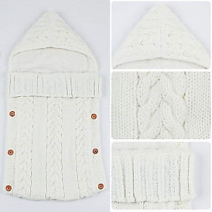 Yinuoday Newborn Baby Fleece Swaddle Blanket Wrap Sleeping Bags Infant Swaddle Sack White