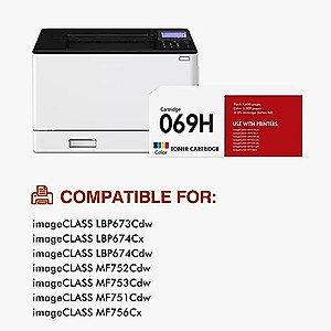 069H 069 Toner Cartridges 4-Pack Compatible for Canon 069H CRG-069H CRG-069 High Yield Replacement for imageCLASS MF753Cdw MF751Cdw LBP674Cdw Series Printer Ink