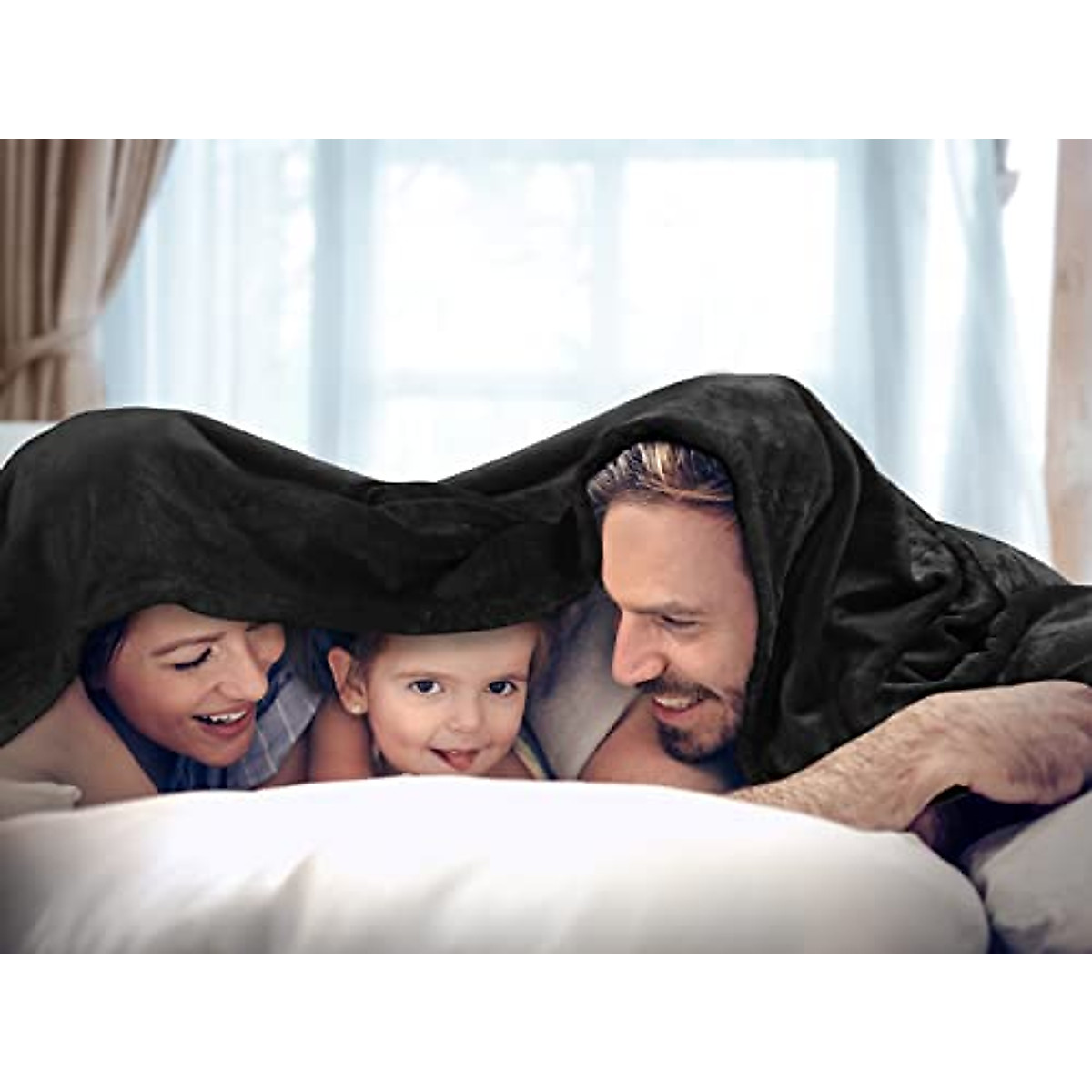 Utopia Bedding Fleece Blankets Bundle Pack of Black and Burgundy Queen Size Bed Blankets