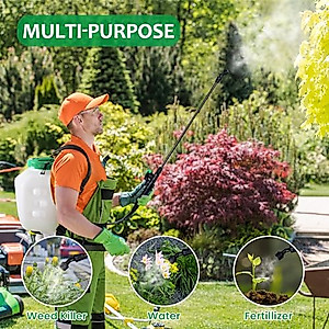 4-Gallon Backpack Sprayer with Padded Shoulder Strap for Pests & Weeds, Watering Garden, and Spraying Plants, in Translucent White by RealWork