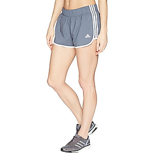adidas Women's Running M10 Shorts 3" Inseam, Onix/White (2017), Large
