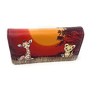 Shag Wear Babies of Africa Large Wallet for Women Red 7"