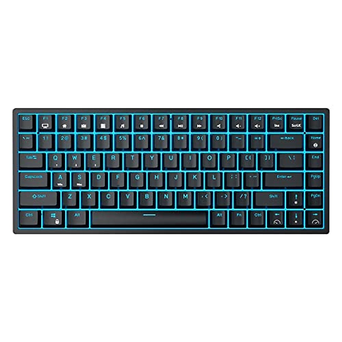 RK ROYAL KLUDGE RK84 Wireless Blue Backlit 75% Triple Mode BT5.0/2.4G/USB-C Hot Swappable Mechanical Keyboard, 84 Keys Tenkeyless Mechanical Keyboard w/Programmable Software, Brown Switch