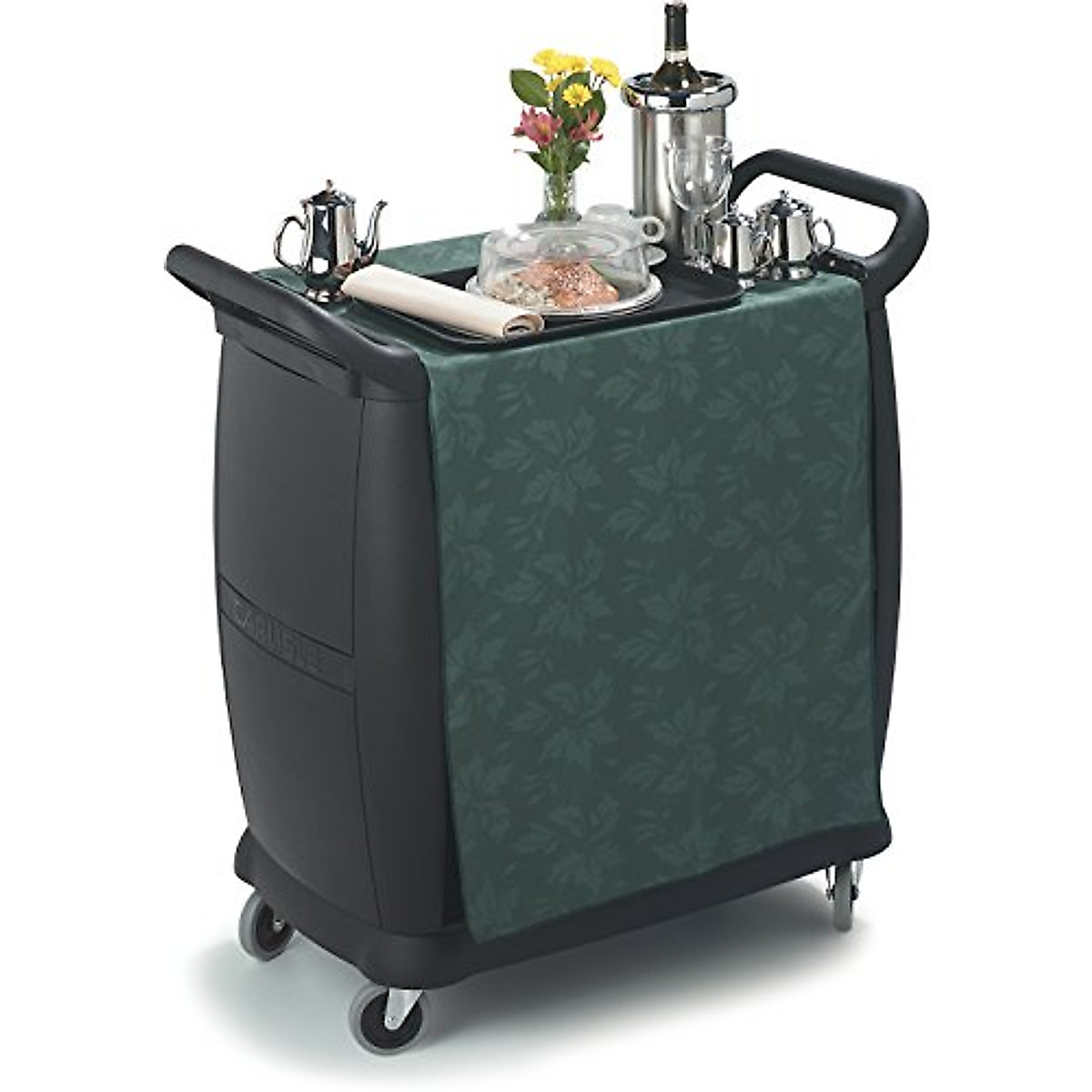 Carlisle FoodService Products Plastic Bussing Cart, 300 lb Capacity, 36.25" x 18"x 38", Black, Small