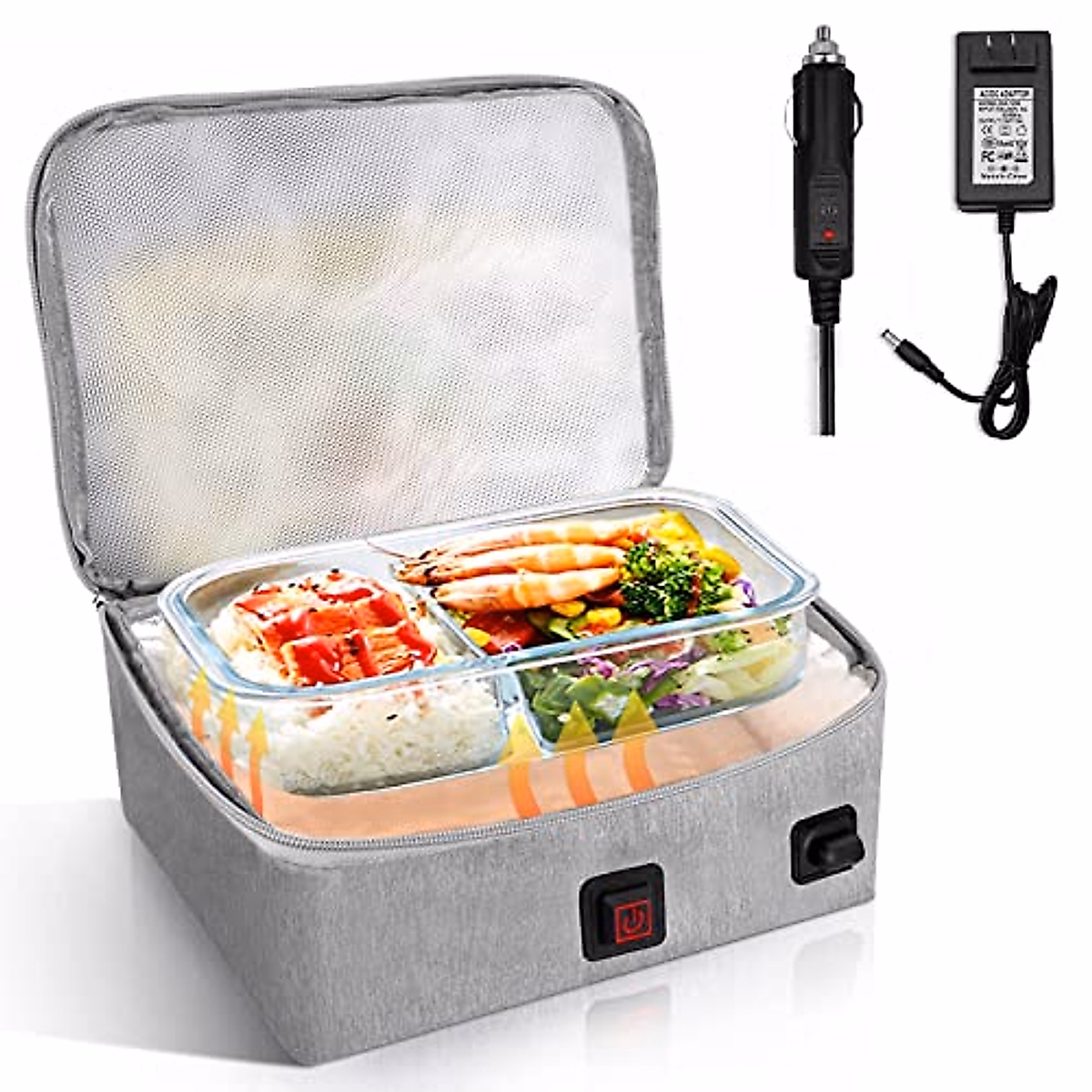 Langtaojin Portable Oven 12V,Food Warmer For Truckers,Car Heated Lunch Box Portable Personal Microwave For Road Trip/Office Work/Picnic/Camping/Family gathering Gray