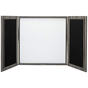 SAFCO Mayline Medina Presentation Board with Dry Erase Center Panel, Gray Steel Laminate