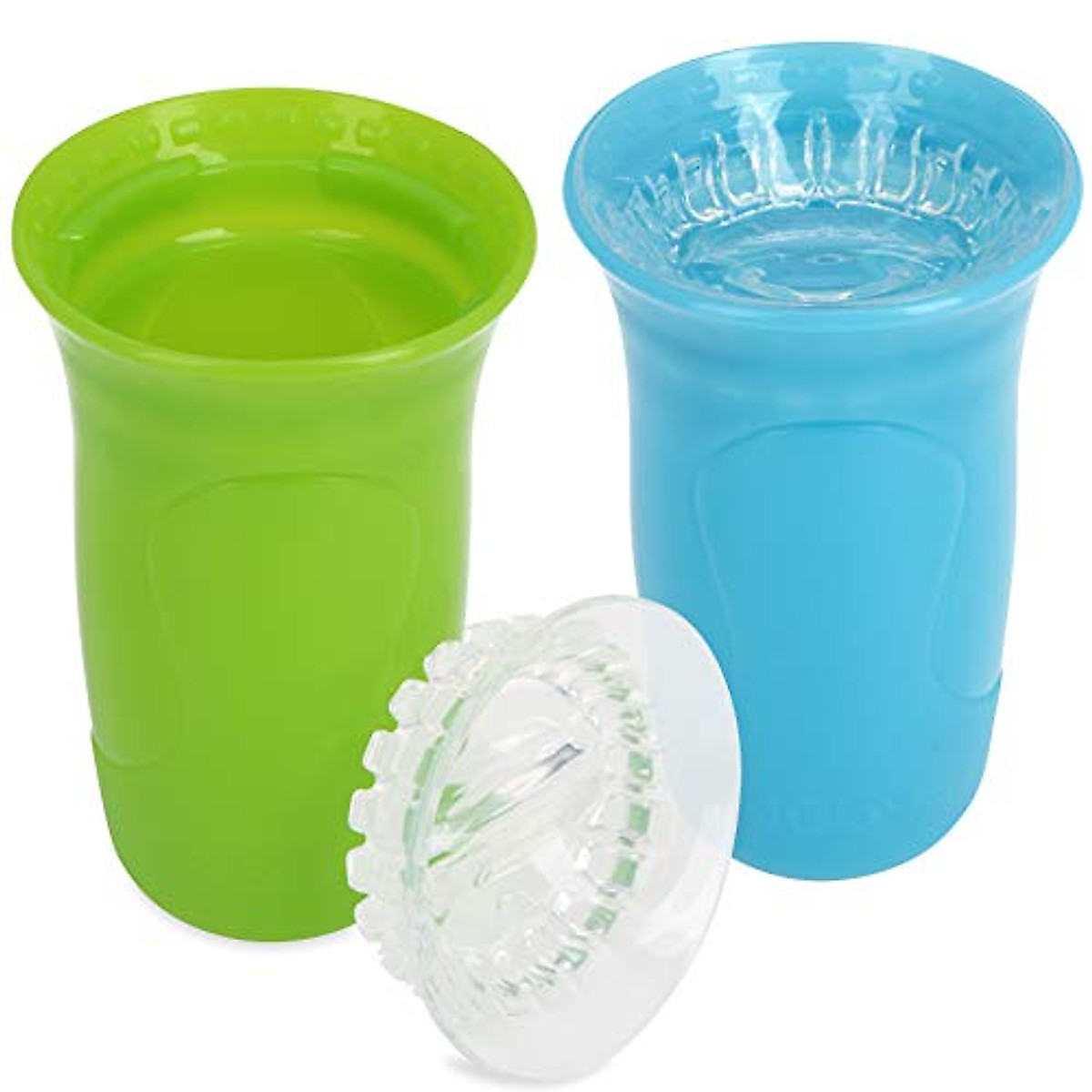 Nuby No Spill Edge 360 10 oz Cup with Silicone Rim, 2 Pack