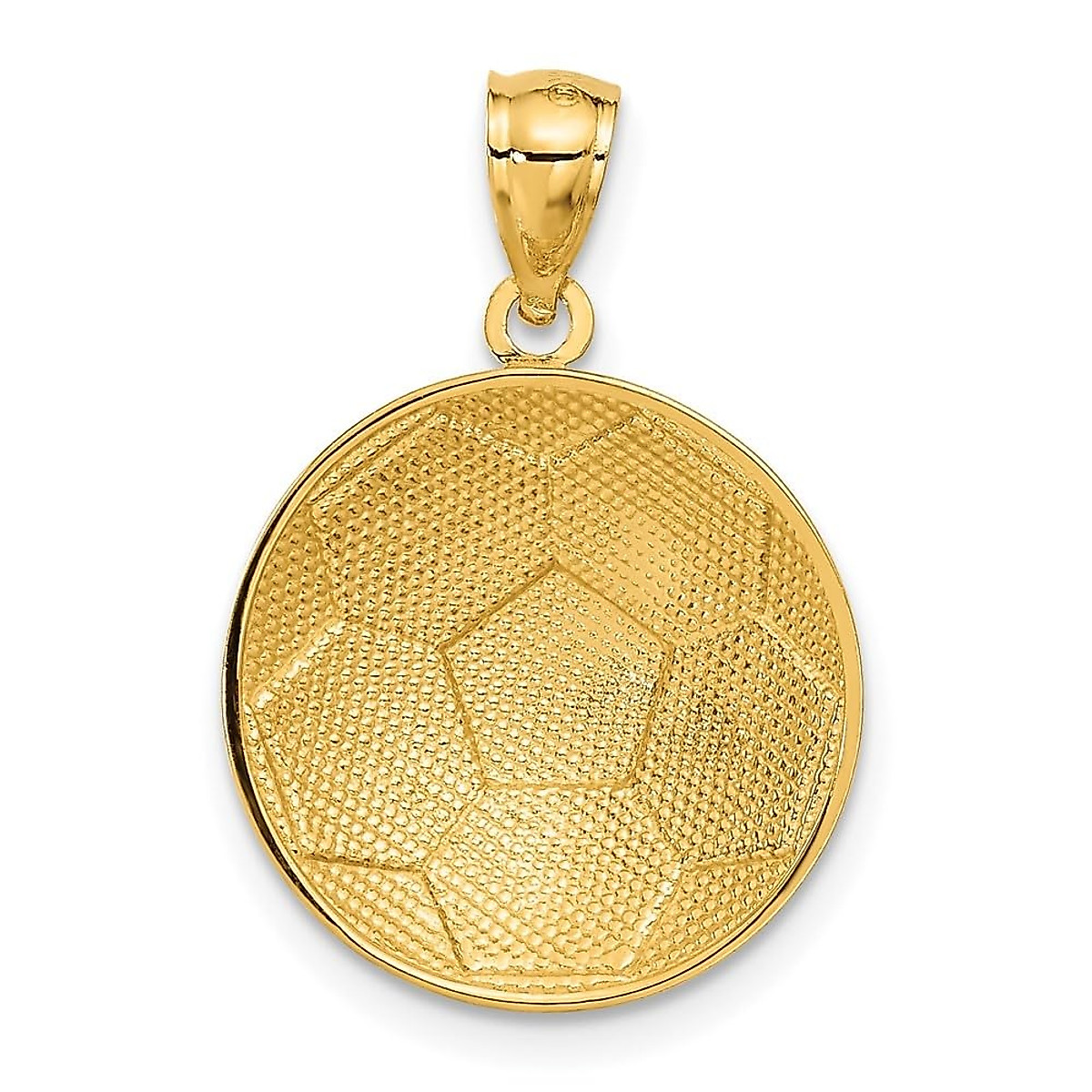 Diamond2Deal 14k Yellow Gold Soccer Ball Pendant (L- 24 mm W- 17 mm)