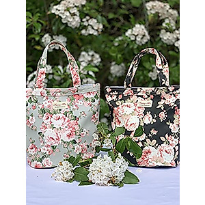 Kwang Min Floral Penoy Beach Shower Mesh Caddy Toiletry,Air Dry,Water Proof Fabric,Light,Easy to Clean,Ideal Gift Organizer for Water Toys,Marina Shower,Grocery Seafood Carrier (Black Penoy), Medium