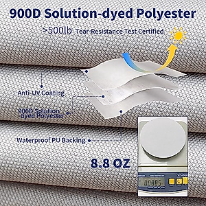 Tuszom Waterproof Center Console Boat Cover, Heavy Duty 900D Marine Grade Polyester Canvas Center Console Cover