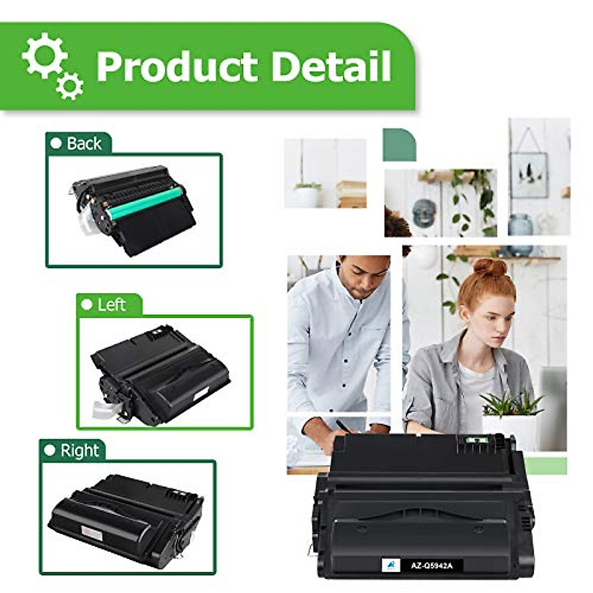 Aztech Compatible Q5942A Toner Cartridge Replacement for HP 42A Q5942A 42X Q5942X Q1338A for HP 4250 4200 4350 4300 4250N 4240 4350N 4250TN 4250DTN 4350DTN 4350TN Printer (Black, 1-Pack)