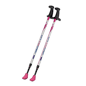 Urban Poling - Urban Poles 4Life - Lightweight, Aluminum Nordic Walking Sticks - Pink & Silver - 1 Pair – for Users 4'2"–6'2" - Collapsible & Adjustable Hiking Gear