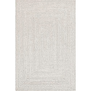 nuLOOM Rowan Braided Texture Indoor/Outdoor Area Rug, 4' x 6', Ivory