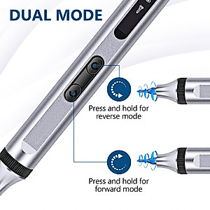 GuDoQi Precision Screwdriver Set 52 in 1, Cordless Rechargeable Mini Electric Screwdriver, LED Display, 48 Magnetic Bits, Power Screwdriver with 2 Lights, Portable Repair Tool Kit for Phone, Laptops