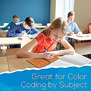 Spiral Notebook, 5x7 Inch Notebooks - Wirebound College Ruled Note Books, Bright Neon Colored Lined Paper, Perforated Notepad Memo Books - Durable Poly Cover, Journaling Notebook - 100 Sheets - 3 Pack