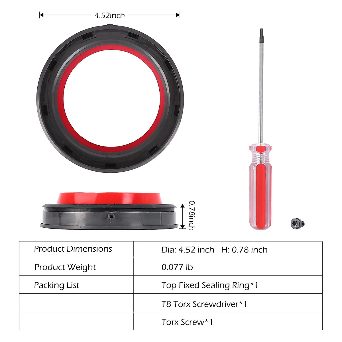 Dust Bin Sealing Ring Compatible with Dyson V11 V15 SV14 SV15 SV22 Vacuum Cleaner Canister Replacement Part Sealing Ring Assembly