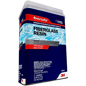 Bondo Fiberglass Resin, Interior and Exterior Home Use, 100% Waterproof, Strong, Durable, 20122, 28.8 fl oz Can