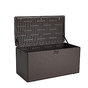 Amazon Basics Organization and Storage Outdoor 99 gallon Deck Box, Brown