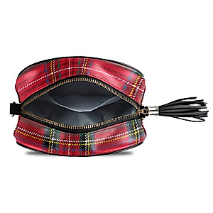 ALAZA Tartan Background Plaid Crossbody Bag with Adjustable Metal Chain Strap for Women Girl