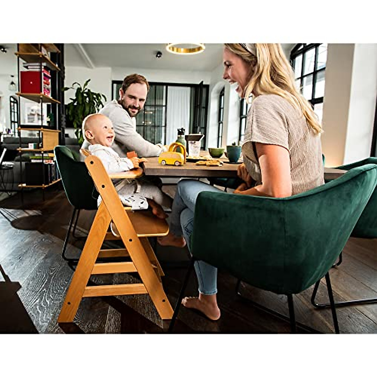 hauck Alpha+ Grow Along Adjustable Wooden Highchair Seat, Beechwood, Natural