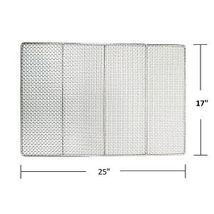 OCS Parts 17" x 25" Donut Fryer Screens | Heavy-Duty, Reinforced, Inustrial Grade Stainless Steel Bakery and Donut Fryer Screens for Belshaw, Avalon, and Commercial Donut Fryers (5-Pack)