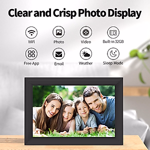 SAIWAN 10.1 Inch Smart WiFi Digital Picture Frame 1280x800 IPS Touch Screen Digital Photo Frame, Auto-Rotate, Built in 32GB Memory, Share Moments Instantly via Free App or Email from Anywhere