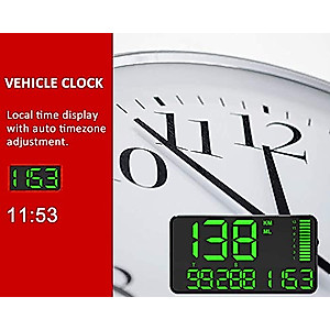 KingNeed Original Universal GPS Head Up Display Speedometer Odometer Car Digital Speed Display MPH Over Speeding Alarm Car Clock for All Vehicles C60/C60S/C80/C90 (C90)