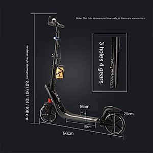 WRRAC-Trampolines Sport Pro Scooter Stunt Kick Scooters with Brake and Suspension Light Frame Big 200mm Wheel Durable Push Scooter for Adults, Kids and Teens, White