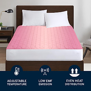 Serta Heated Mattress Pad Twin XL - Deep Pocket, 10 Heat Settings, Auto Shut Off, ETL Certified, Machine Washable, White