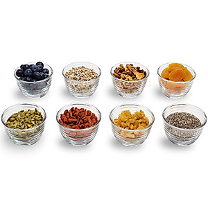 Libbey Small Glass Bowls with Lids, 6.25-ounce, Set of 8