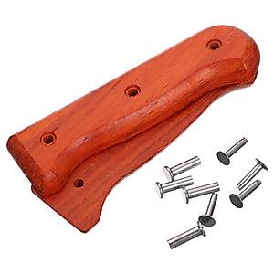 SHERCHPRY 1 Set of Chef Cutter Handle Wooden Knife Handle Replacement Kitchen Cutter Hand Grips with Nuts Rivets for Home Restaurant Kitchen Knives Accessories Brown Knife Handle Material
