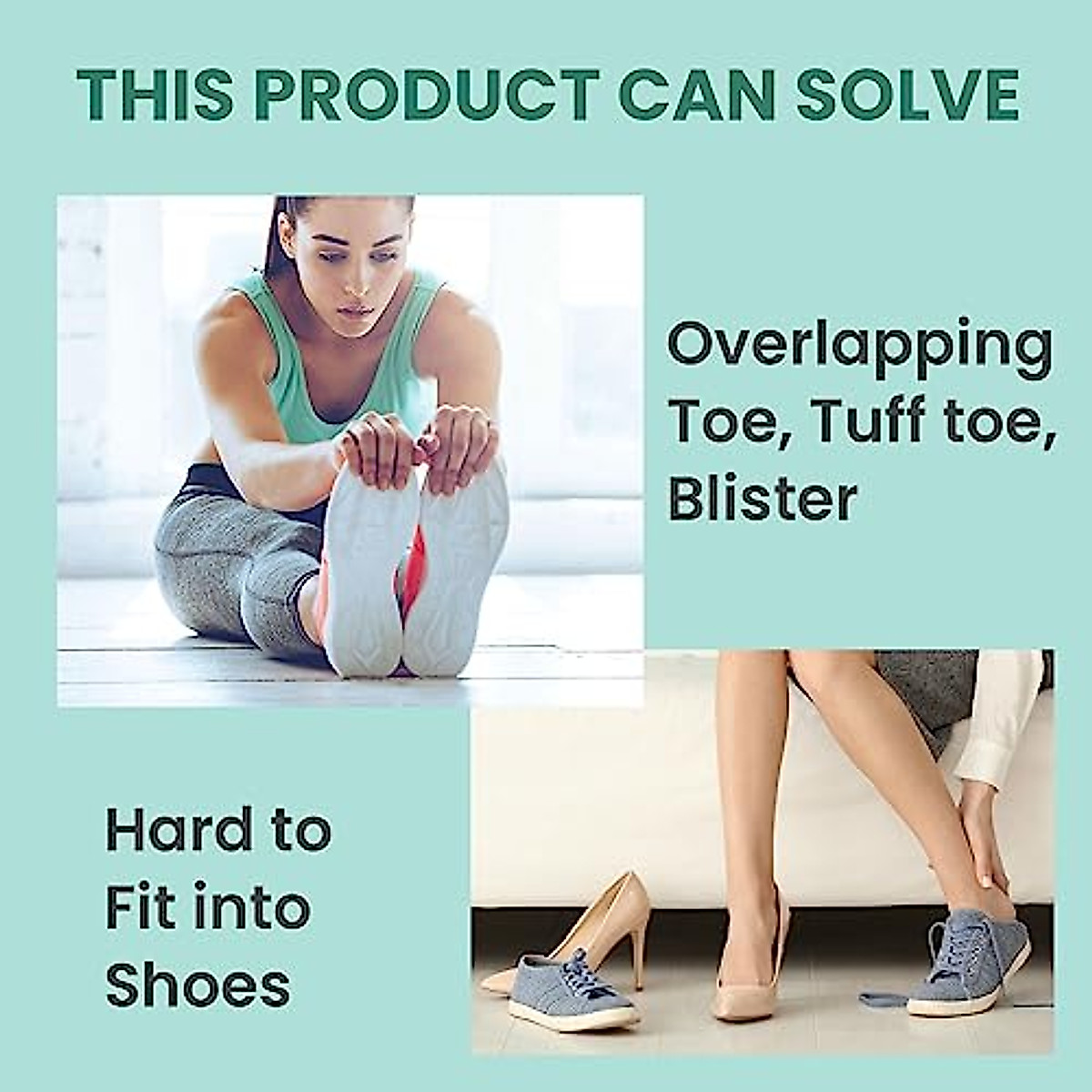 Welnove Gel Toe Separator, 12 Pack Pinky Toe Spacers, Aloe Vera Extract Infused Silicone Little Toe Spacers, Bunion Corrector, Bunion Cushions Pads for Preventing Rubbing & Relieve Pressure