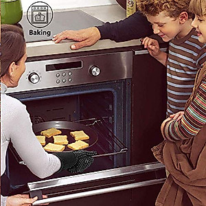 Oven Gloves 932°F Heat Resistant Gloves, Cut-Resistant Grill Gloves, Non-Slip Silicone BBQ Gloves, Kitchen Safe Cooking Gloves for Men, Oven Mitts,Smoker,Barbecue,Grilling (Oven Gloves)