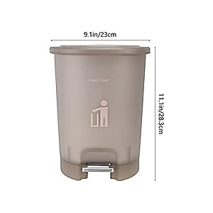 Cabilock Foot Step on Trash Bucket Household Large Capability Garbage Can Floor Waste Rubbish Recycle Basket for Home Kitchen Office Bedroom Grey 5L