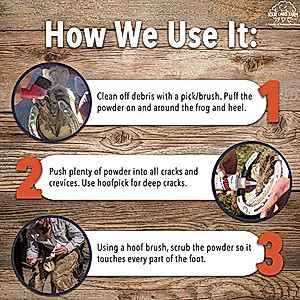 Four Oaks Farm Ventures, No Thrush Dry Powder Treatment for Horses - Wound Care, Scratches, Rain Rot, Mud Fever, Coat Issues - All Natural Ingredients, Non-caustic, Easy to Use Powder Formula (2.5 oz)