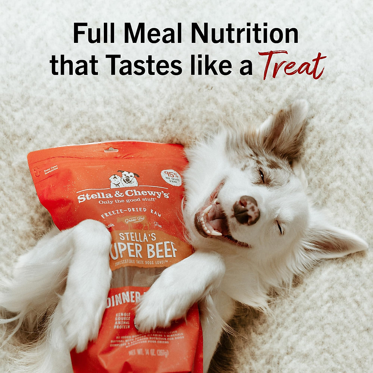 Stella & Chewy’s Freeze Dried Raw Dinner Patties – Grain Free Dog Food, Protein Rich Stella’s Super Beef Recipe – 14 oz Bag