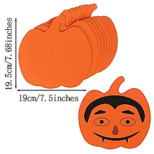 AOPOO 64 Pieces Halloween Pumpkins Shapes Foam Craft Kit and Craft Pumpkin Stickers for Halloween Thanksgiving Kids Party Decorations