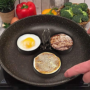Stainless Steel Egg Rings, 4 Pack Egg Rings,Non Stick Round Egg Ring Mold Pancake Mold Maker For Fried Egg, Pancakes, Sandwiches