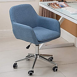 XOUVY Office Chair Backrest Chair Computer Chair Swivel Chair Game Chair Linen Fabric Armchair Dining Chair