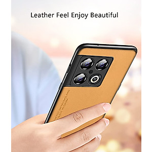 Puxssul for OnePlus 10 Pro 5G Case, Soft TPU Artificial Leather case,Extremely Light Ultra-Light Camera Protection Leather Cover Case for OnePlus 10 Pro 5G (Yellow)